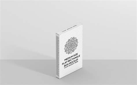 Box Medium Size Flat Rectangle Box Mockup 3