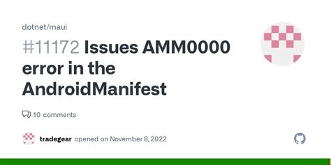Issues Amm0000 Error In The Androidmanifest · Issue 11172 · Dotnet