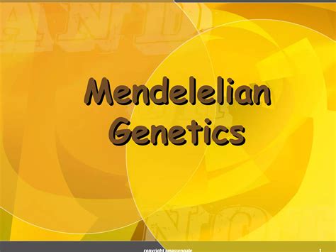 Mendelian Genetics Ppt Ppt
