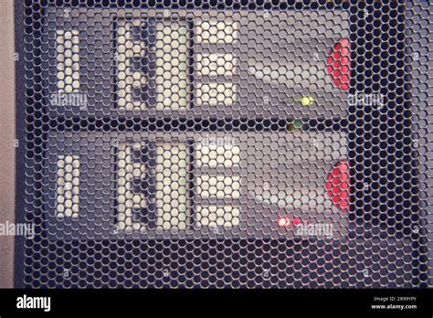 Ups Module Battery Alarm In Server Room Red Light Warning Error Stock