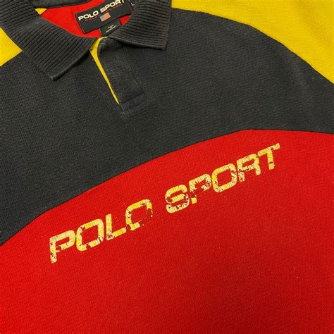 Vintage 90s Ralph Lauren Polo Sport Spellout Streetwear Color Block