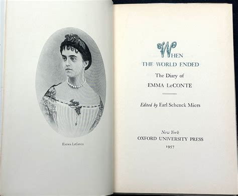 When The World Ended The Diary Of Emma Leconte Emma Leconte Ed Earl
