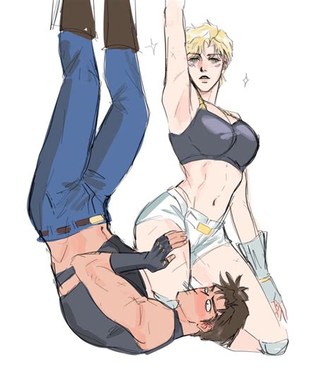 Rule 34 1boy 1girls Arm Up Armpits Battle Tendency Big Breasts Blonde