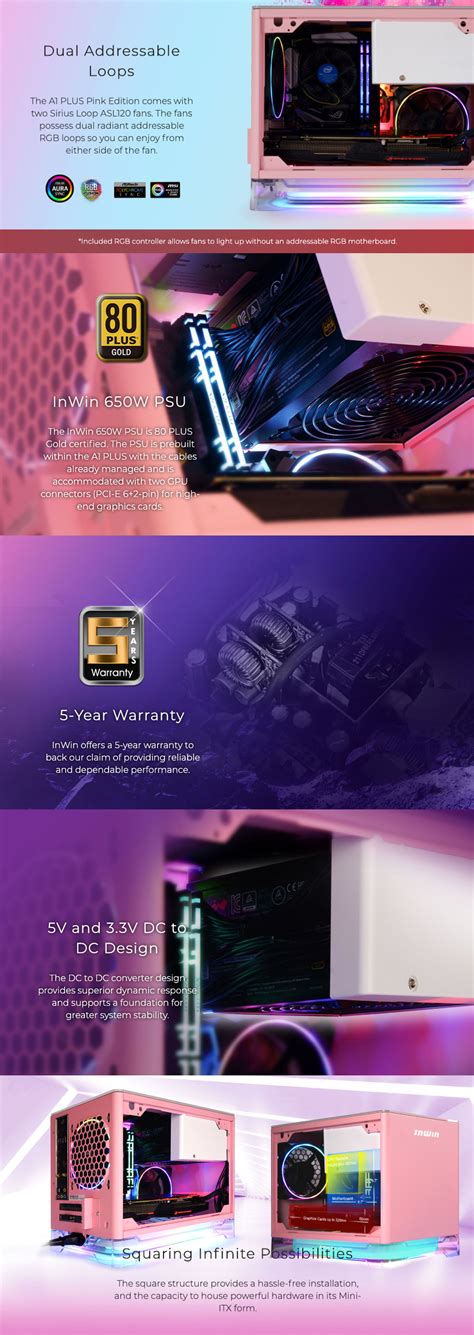 Buy Inwin A1 Plus Mini Itx Case With 650w Psu Pink A1plus Pink Pc