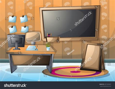 Cartoon Vector Illustration Interior Classroom Separated Stock Vector