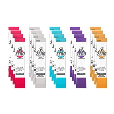 Gatorade G Zero Powder Individual Packets 5 Flavor Variety Pack 4 Of