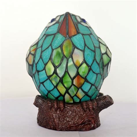Happy Bird Tiffany Leadlight Art Deco Stained Glass Accent Lamp