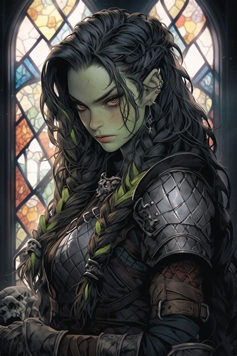 D D Character Monster Concept Art Female Female Half Orc Rogue Half Orc