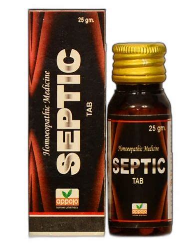 Hemeopathic Medicine 25 Gm Septic Tablets Appolo Homeo Pharma