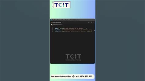 Password Generator Using Python Tcit Codingwithtnc Talentcomputer