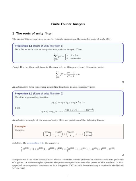 714 11 2020 Finite Fourier Analysis Pdf Polynomial Numbers