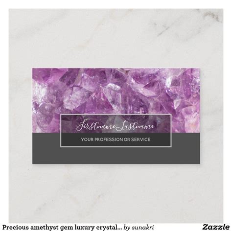 Precious Amethyst Gem Luxury Crystal Jewelry Business Card Zazzle