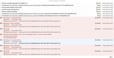 Safari WebAssembly Unhandled Promise Rejection Error - Unity Engine - Unity Discussions