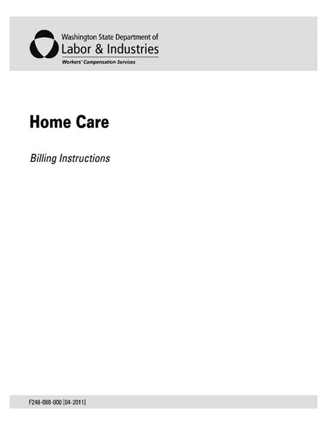 F248 088 000 Home Care Billing Instructions Lni Wa Form Fill Out And