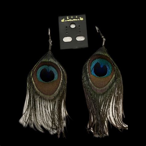 Goa Peacock Feather Earrings Beautiful Goa Feather Depop