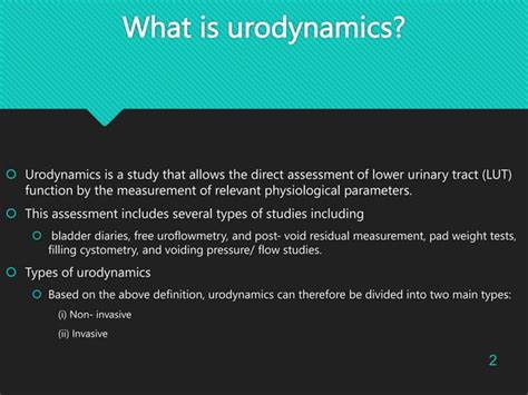 Basics Of Urodynamic Tests For Lower Urinary Tract Obstruction And