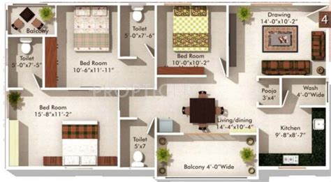 1440 Sq Ft 3 Bhk Floor Plan Image Nestcon Builders Aishwarya