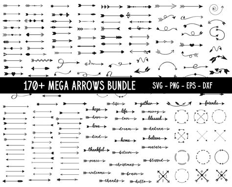 Arrow Svg Mega Bundle Vector Arrow Arrow Clipart Arrow Svg Eps Cutting