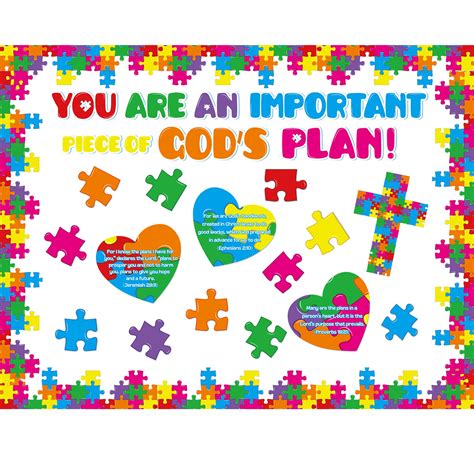 57 Pcs Puzzle Christian Bulletin Board Sets Piece Of Gods Plan Sunday