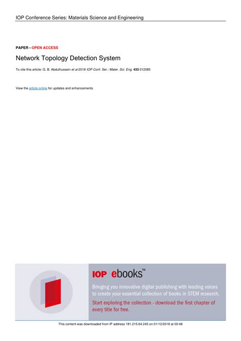 Pdf Network Topology Detection System