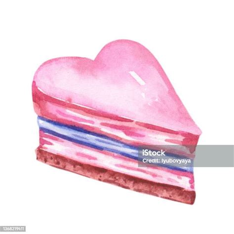 수채화 핑크 컵 케이크 하트 발렌타인 데이를 위한 수채화 일러스트레이션 귀여운에 대한 스톡 벡터 아트 및 기타 이미지 귀여운 단일 객체 달콤한 음식 Istock