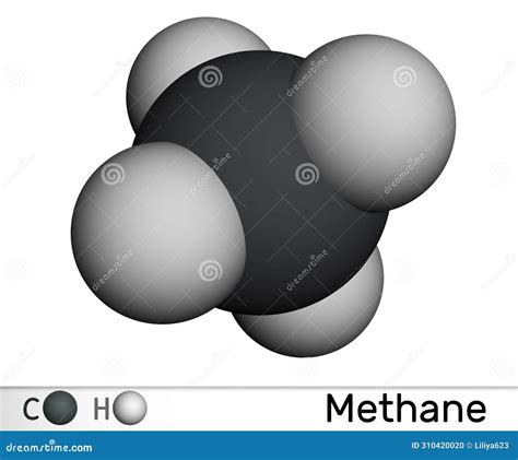 Methane Molecular Structure 3d Model Molecule Natural Gas Structural Chemical Formula View