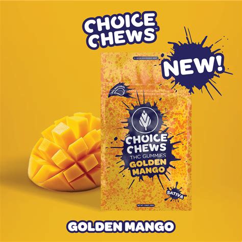 Choice Chews Golden Mango Sativa 100mg Choice Chews
