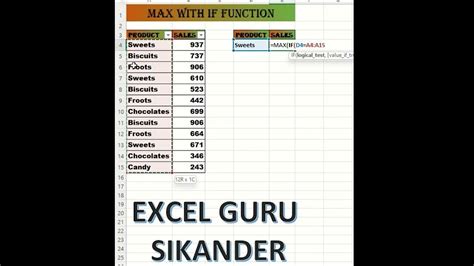 Maxif Function In Ms Excel In Hindi Shorts Shortsviral Shortsvideo