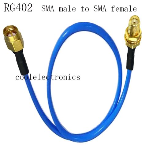 1pc Blue Rg402 0141 Sma Female To Sma Male Plug Connector Rf Coax