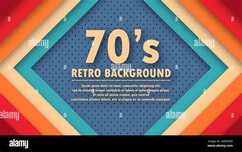 Abstract 1970s Background With Rhombus Elements And Retro Colors
