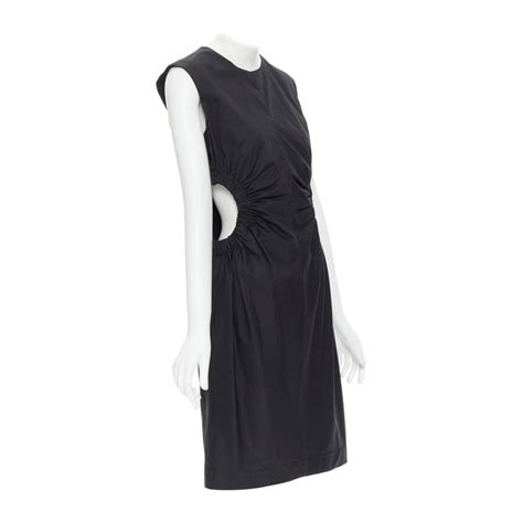 Old Celine Phoebe Philo Runway Black Circle Cut Out Waist Dress Fr36 S
