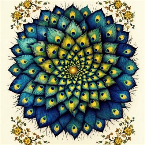 Free Peacock Feather Mandala Image Mandala Feathers Spiral Download At Stockcake