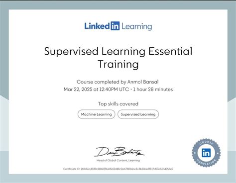 Machinelearning Supervisedlearning Linkedinlearning Ai Datascience Anmol Bansal