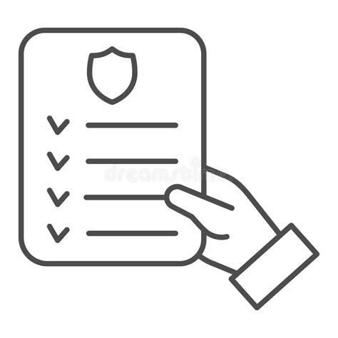 Hand Holding Approved Checklist Thin Line Icon Delivery And Logistic