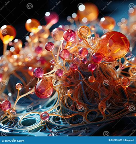 Electron Microscope View Of Atoms And Electrons Forming Organic Shapes