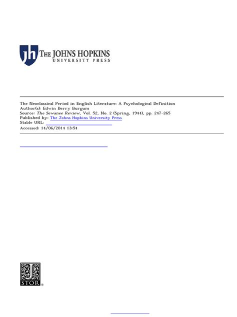 The Neoclassical Period In English Literature Pdf Poetry Aesthetics