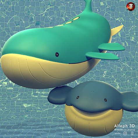 Pokemon Wailmer Evolution Pack 3d Model 3d Printable Cgtrader