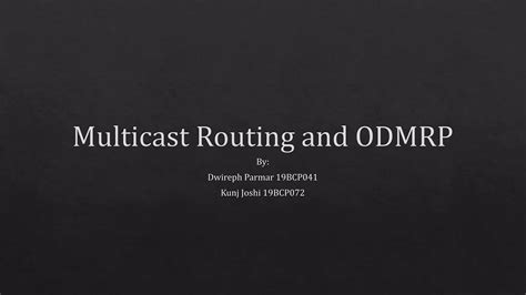 Multicast Routing PPT Pptx