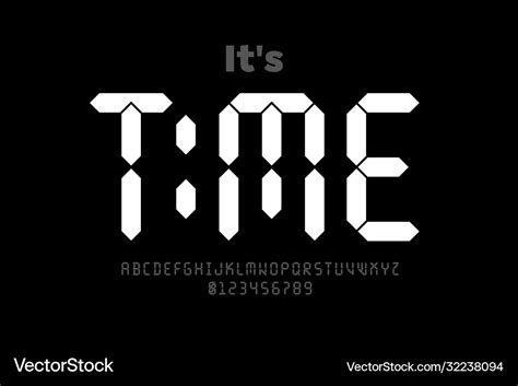 Digital Clock Style Font Royalty Free Vector Image