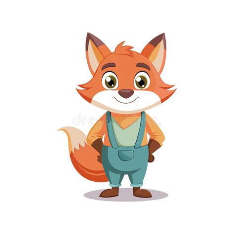 Wise Fox Wearing Jumpsuit Talking Generously Stock Vector Illustration Of Creative Drawing