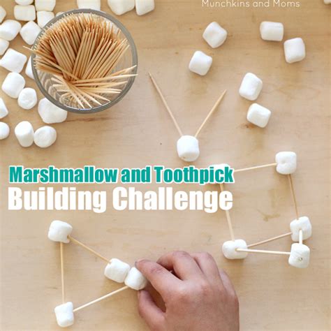 Marshmallow And Toothpick Building Challenge Munchkins And Moms