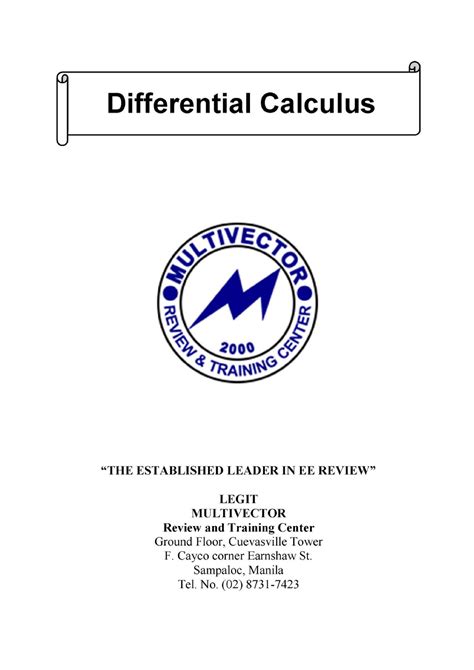 Differential Calculus Electrical Engineering Studocu