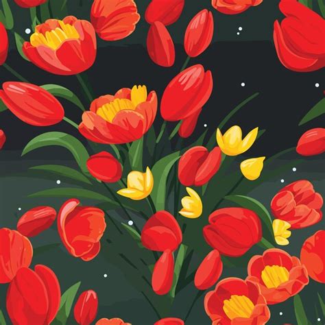 Premium Vector Seamless Colorful Tulip Pattern Premium Vector Seamless Colorful Tulip Pattern