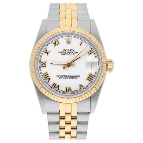 Rolex Datejust 31mm White Roman Stainless Steelyellow Gold Watch Circa