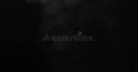 Abstract White Smoke Over Black Background Rising Slowly Stock Video