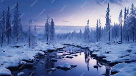 Premium Ai Image Magical Wonderland Yllas At The Blue Hour