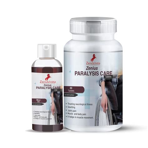 Buy Zenius Paralysis Teblet And Massage Oil Kit For Paralysis Pack Of 1 60 Tablets 100ml Oil