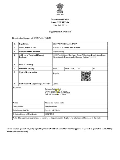 Aa2101180031062 Rc28022018 Pdf Business Sole Proprietorship