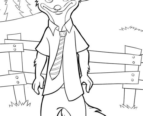 Kolorowanka Dla Dzieci Zootopia Lis Online Do Pobrania I Druku Za Darmo