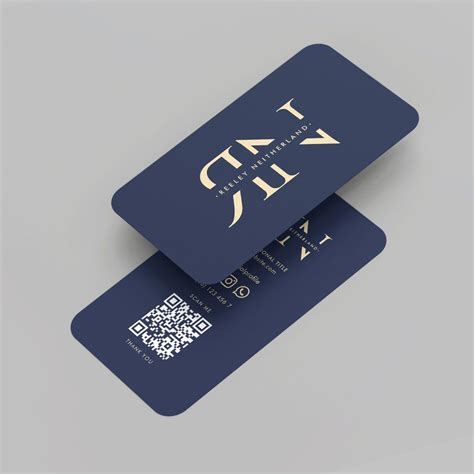 Modern Monogram Elegant Initials Logo Dark Blue Business Card Elegant
